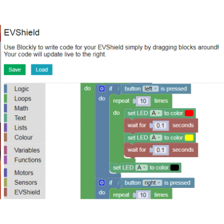 EVShield & MicroPython with Blockly Support